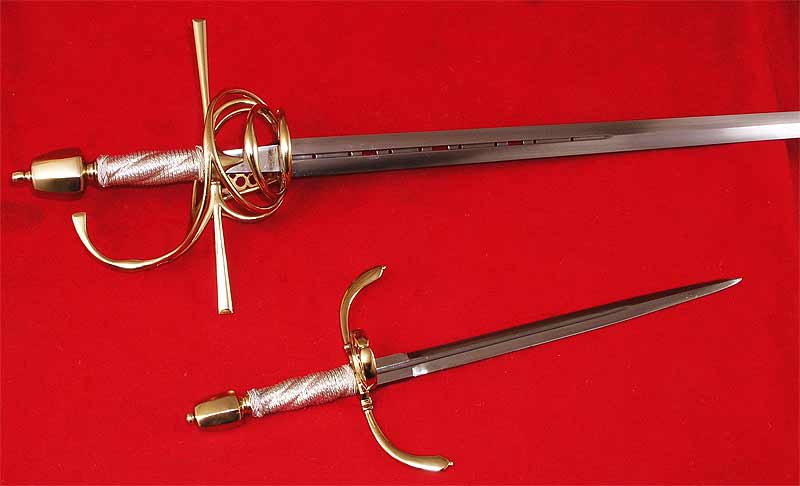 Gold and Silver Rapier and Dagger Suite – Arms & Armor